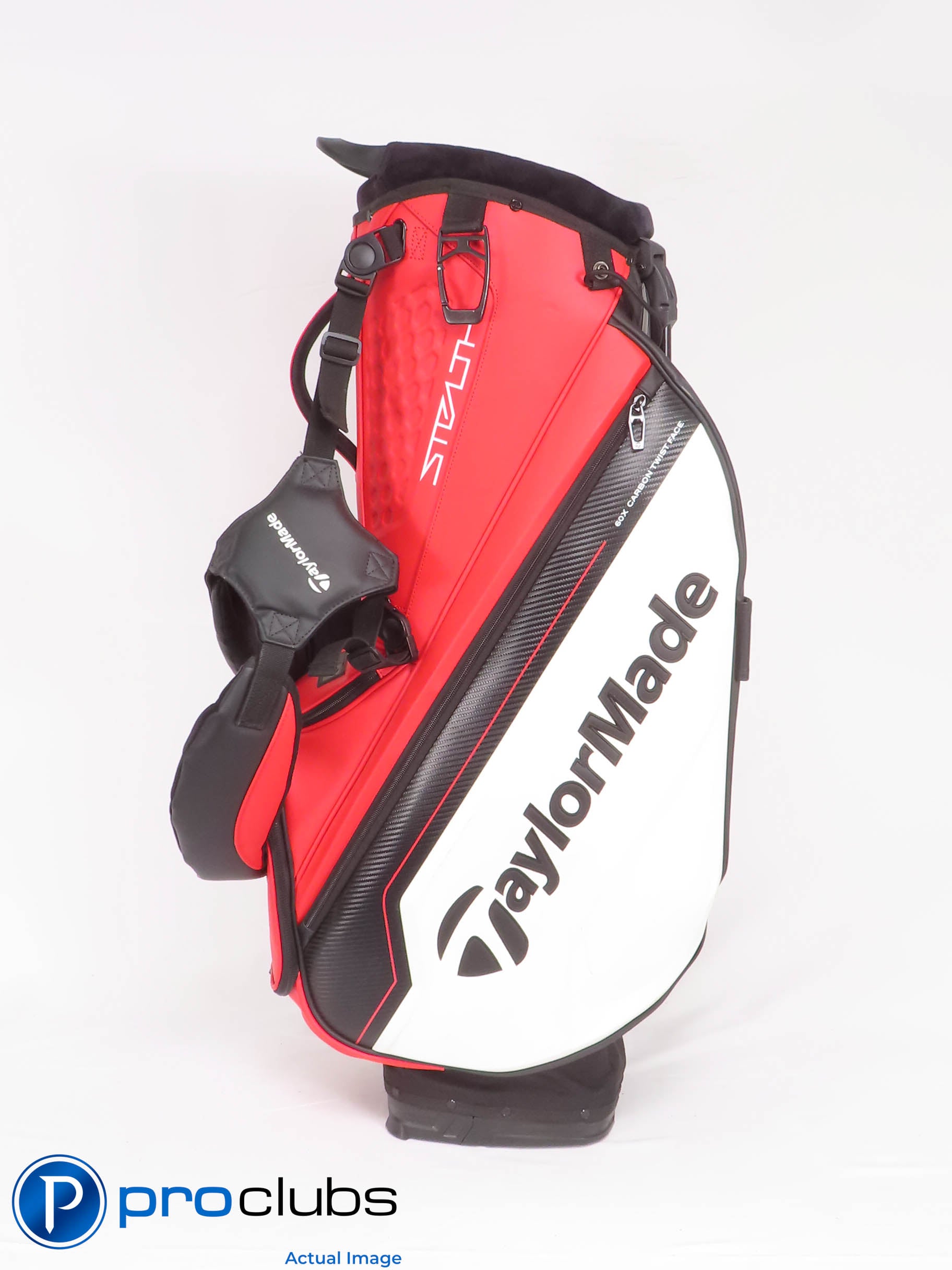 Team TaylorMade Stealth Carry / Stand Golf Bag Black / Red w/ Rainhood